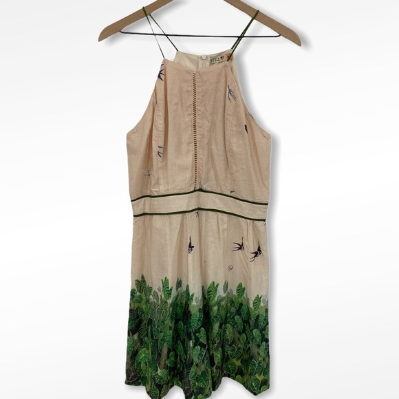 antit | Dresses | Antit Garden Bird Patterned Halter Neck Dress | Poshmark